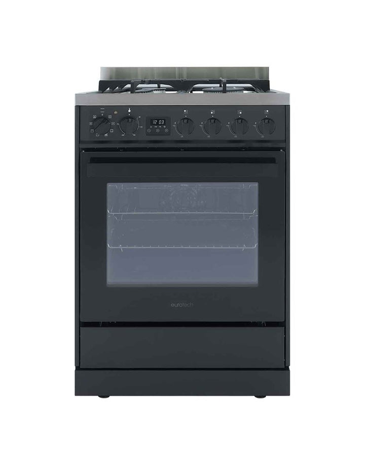 Eurotech 60cm Fan Forced Electric Cooker with 4 Gas Burners, 76L Oven ...